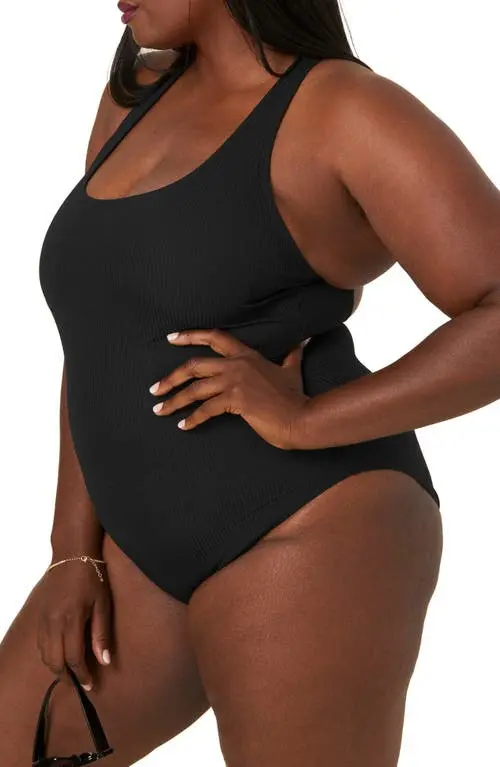 ANDIE Tulum Ribbed One-piece Long Torso Swimsuit - Black