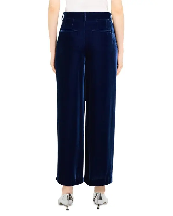 Theory Velvet Straight Leg Trousers - Blueberry