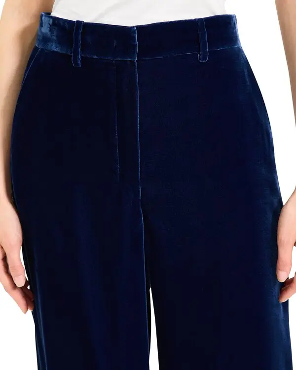 Theory Velvet Straight Leg Trousers - Blueberry