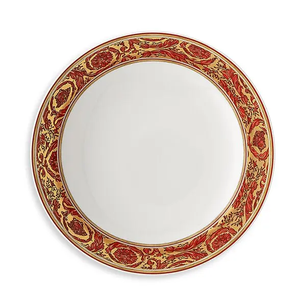 Versace Medusa Garland Rim Soup Bowl - Red/gold