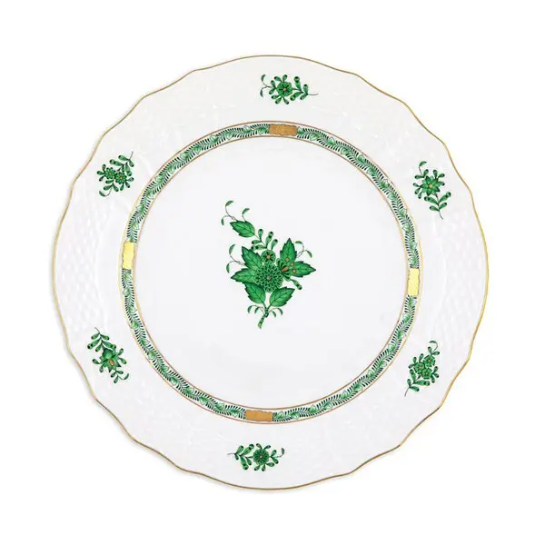 HEREND Chinese Bouquet Service Plate - Green