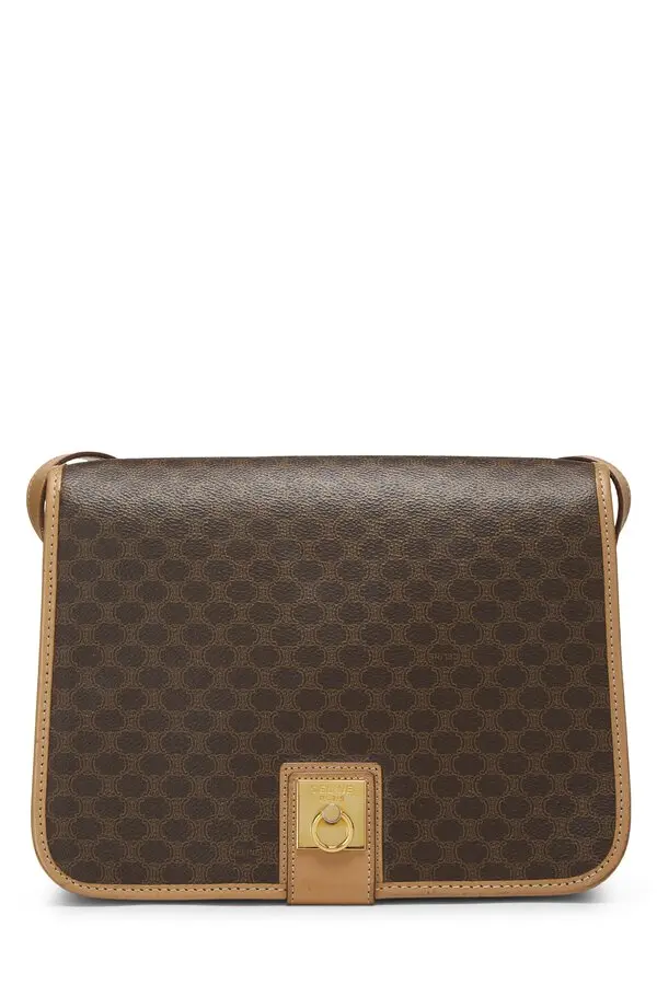 Celine Coated Canvas Macadam Shoulder Bag - Brown