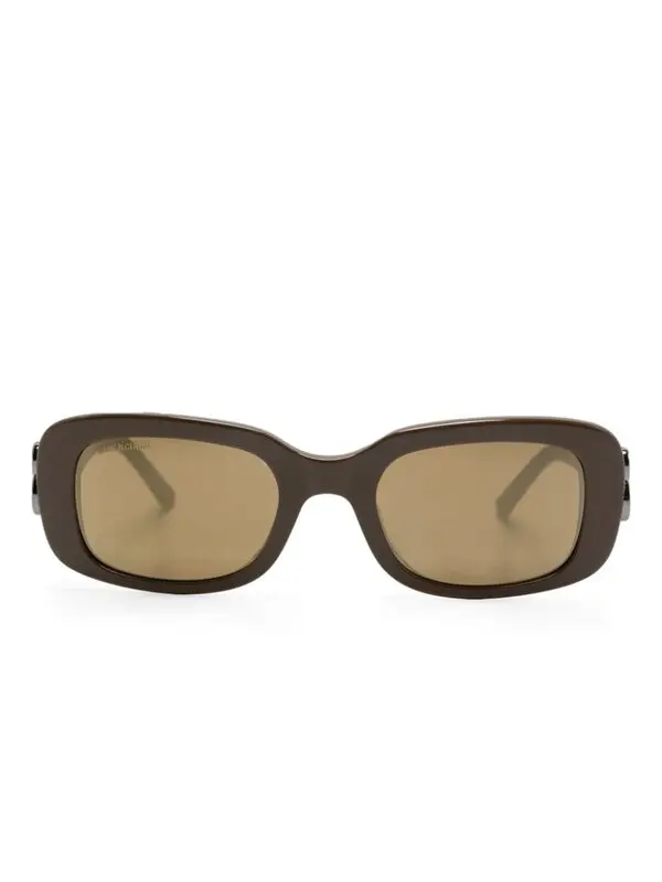 Balenciaga Everyday Rectangle-frame Sunglasses - Brown
