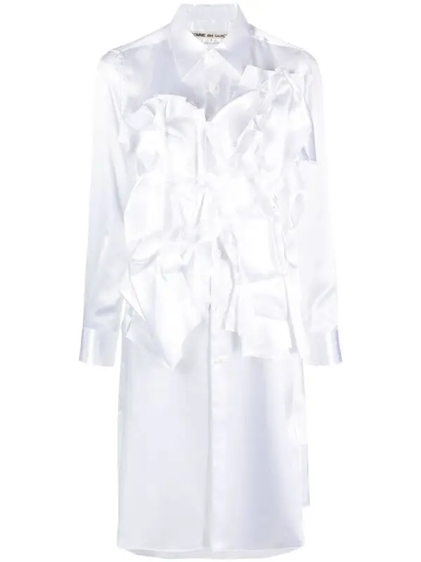 Comme Des Garçons Ruffled Satin Shirtdress