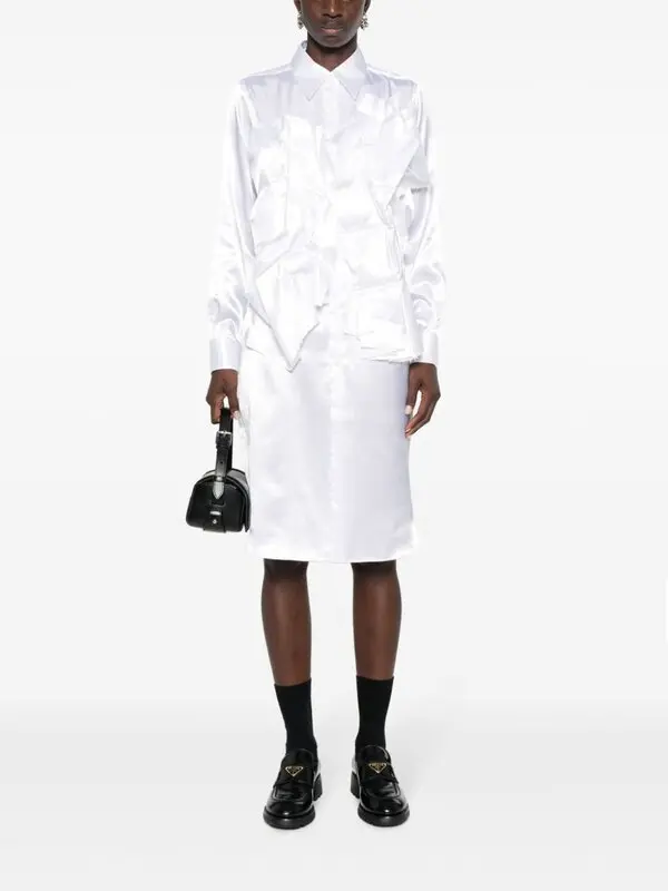 Comme Des Garçons Ruffled Satin Shirtdress