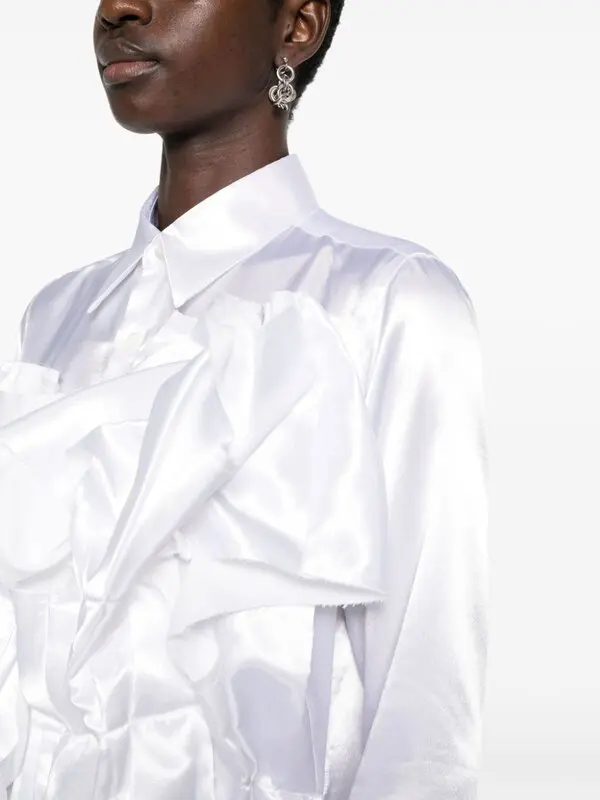 Comme Des Garçons Ruffled Satin Shirtdress