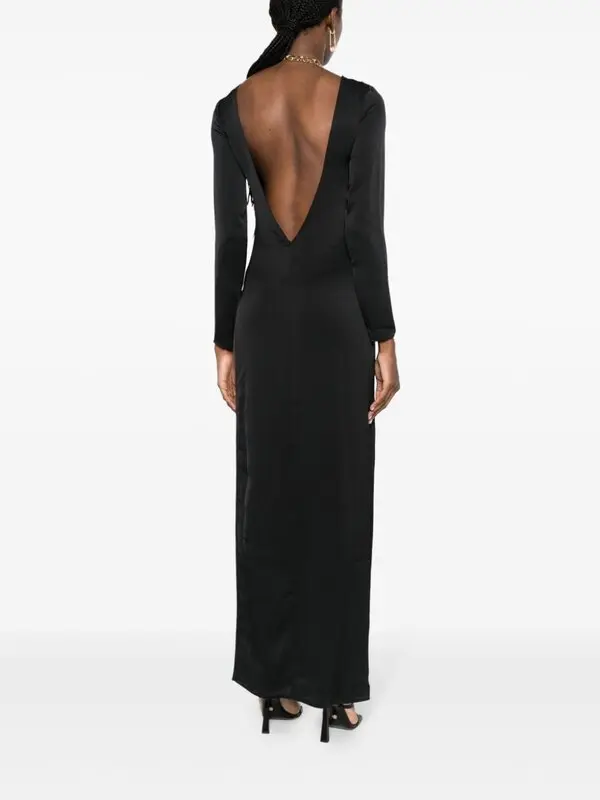 MAISON CLOSE Satin V-back Maxi Dress