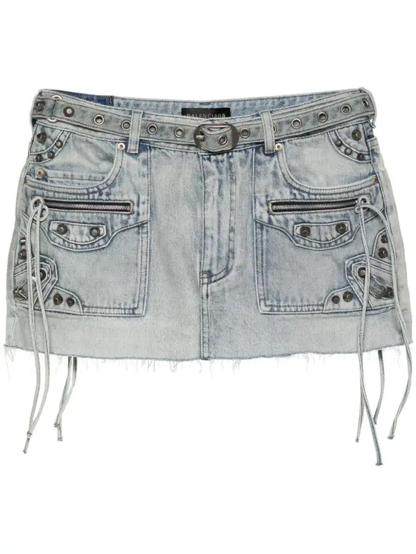 Balenciaga Cagole Denim Miniskirt
