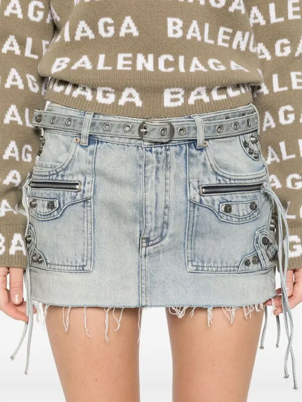 Balenciaga Cagole Denim Miniskirt