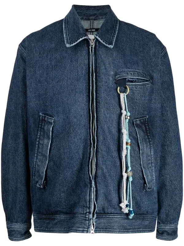 SONG FOR THE MUTE Three-pocket Denim Bomber Jacket - Blue