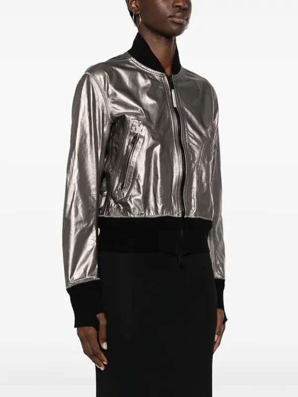 ISAAC SELLAM EXPERIENCE Metallic Leather Bomber Jacket