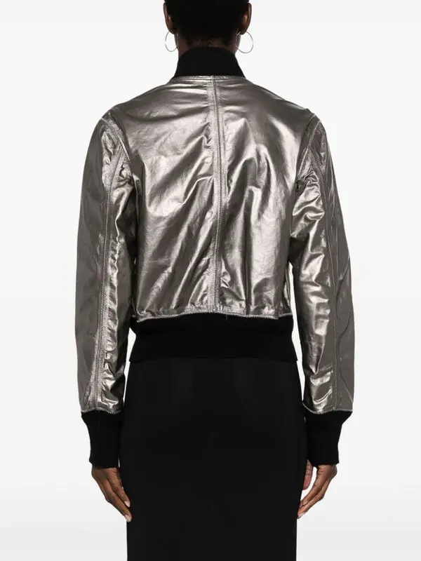 ISAAC SELLAM EXPERIENCE Metallic Leather Bomber Jacket