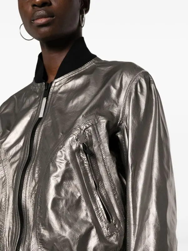 ISAAC SELLAM EXPERIENCE Metallic Leather Bomber Jacket