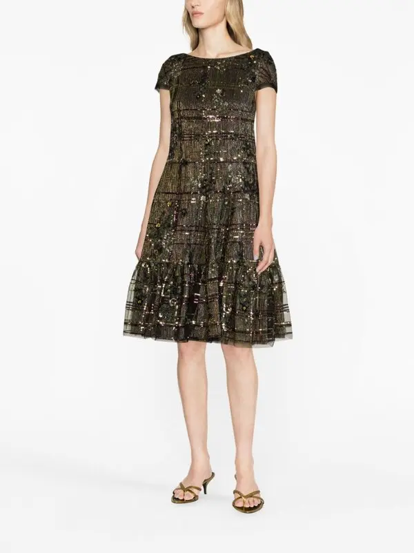 Talbot Runhof Sequin-embellished Metallic Dress