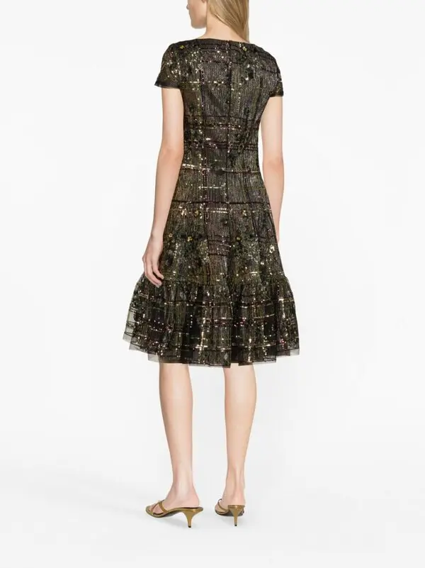 Talbot Runhof Sequin-embellished Metallic Dress