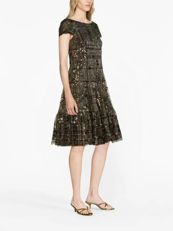 Talbot Runhof Sequin-embellished Metallic Dress