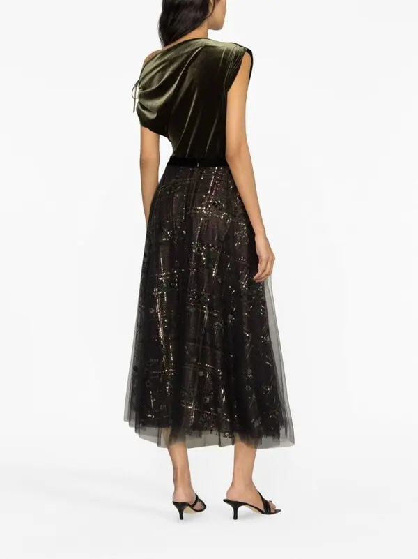 Talbot Runhof Sequin-embellished Tulle Skirt