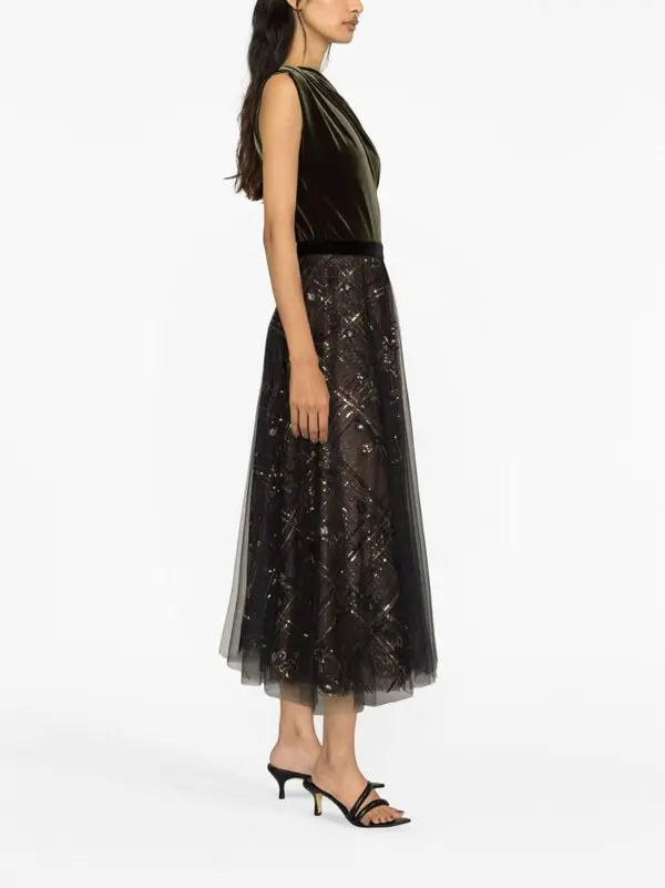 Talbot Runhof Sequin-embellished Tulle Skirt
