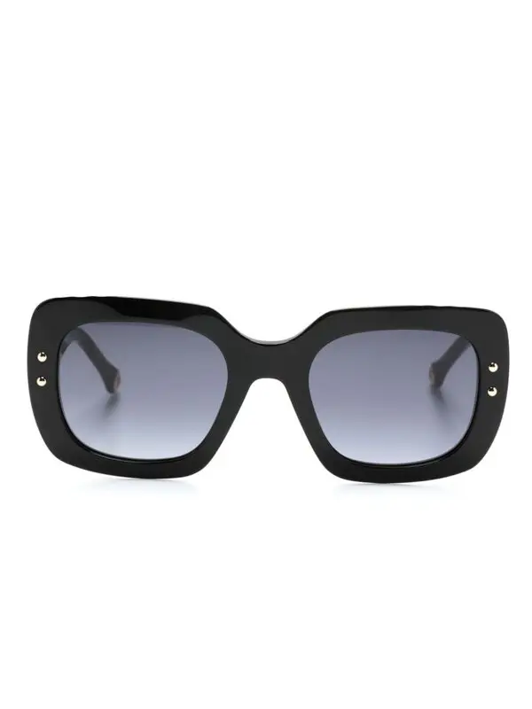 Carolina Herrera Colour-block Square-frame Sunglasses - Black