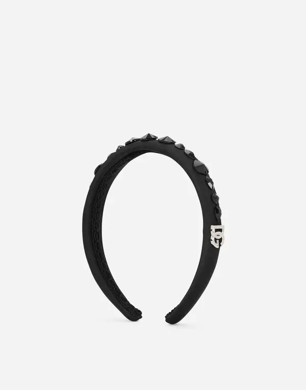 Dolce & Gabbana Satin Headband With Stone Appliques