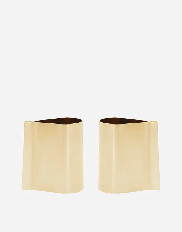 Dolce & Gabbana Rigid Metal Cuffs With Rhinestone-detailed Buttons