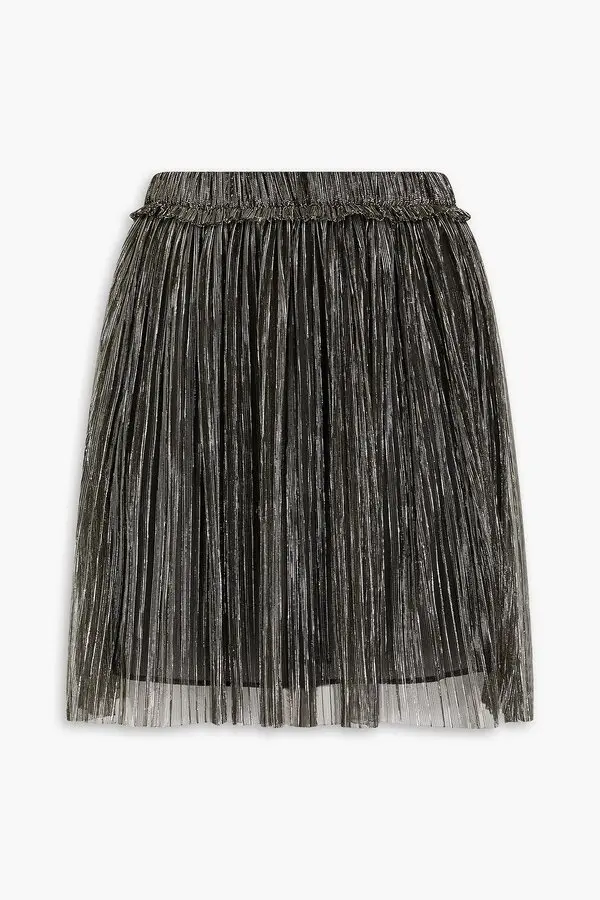MARANT ETOILE Benedicte Pleated Metallic Mini Skirt