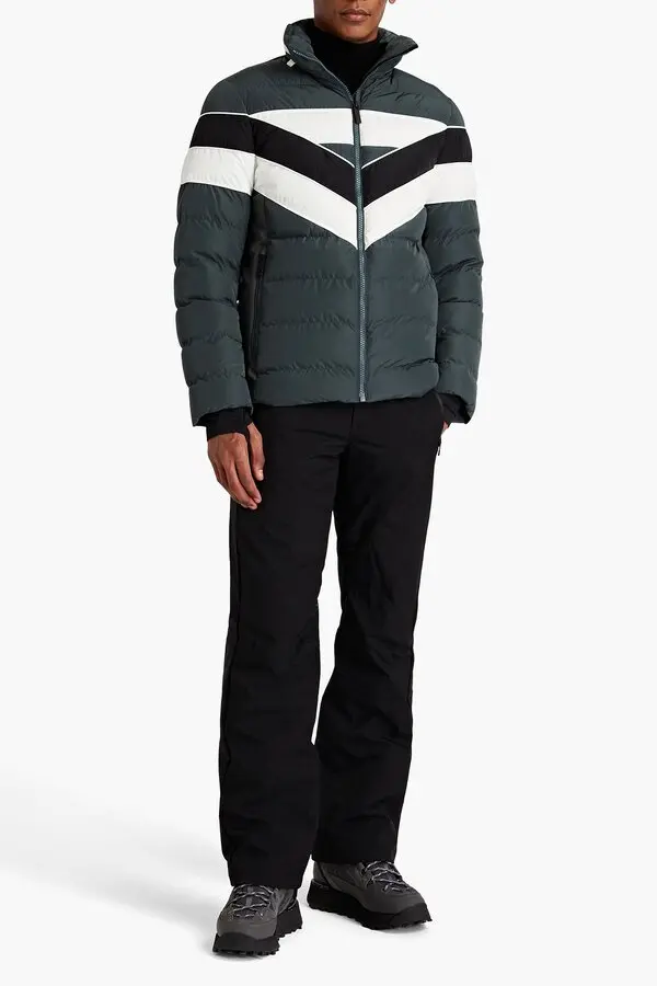 Fusalp Fernand Striped Quilted Ski Jacket - Grey Green