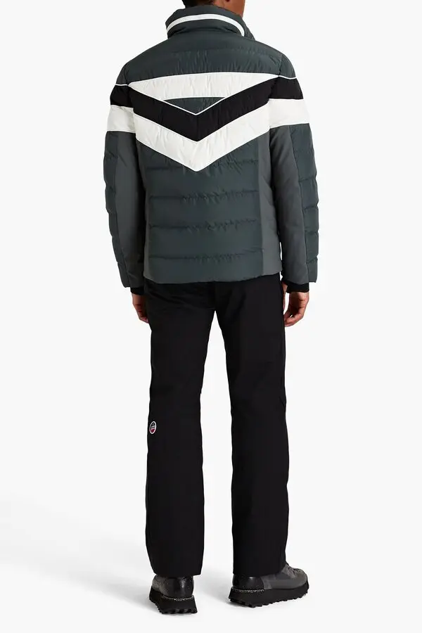 Fusalp Fernand Striped Quilted Ski Jacket - Grey Green