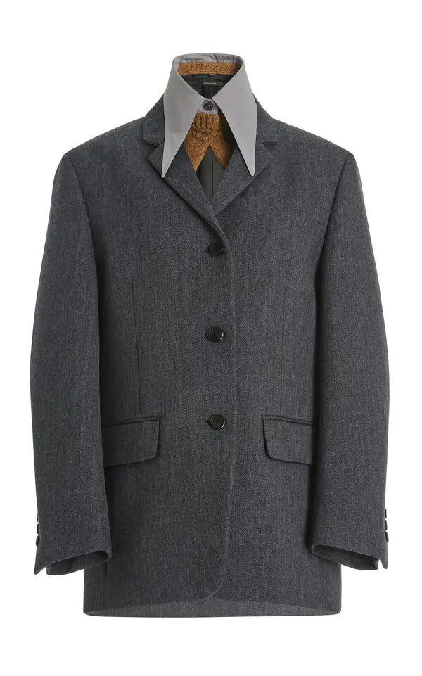 Prada Collared Gabardine Jacket