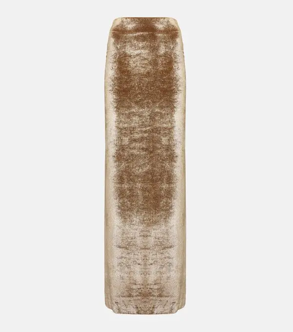 Brunello Cucinelli High-rise Velvet Maxi Skirt - Multicoloured