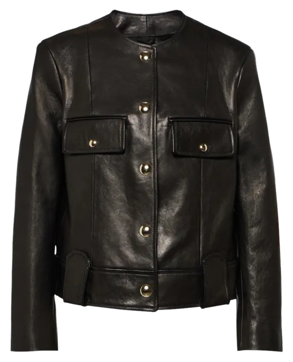 Khaite Laybin Cropped Leather Jacket