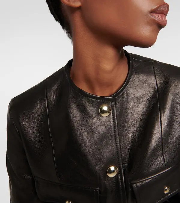 Khaite Laybin Cropped Leather Jacket