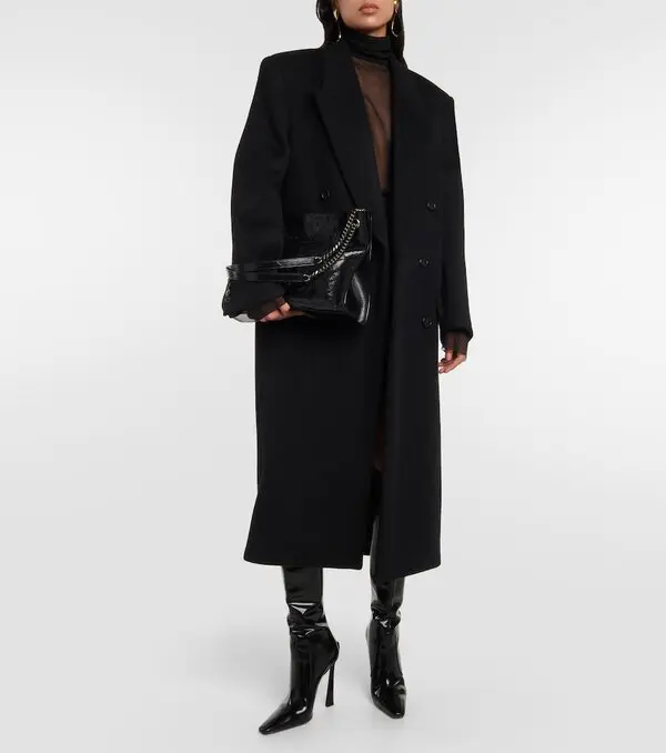 Saint Laurent Niki Crinkled Leather Shopper - Black