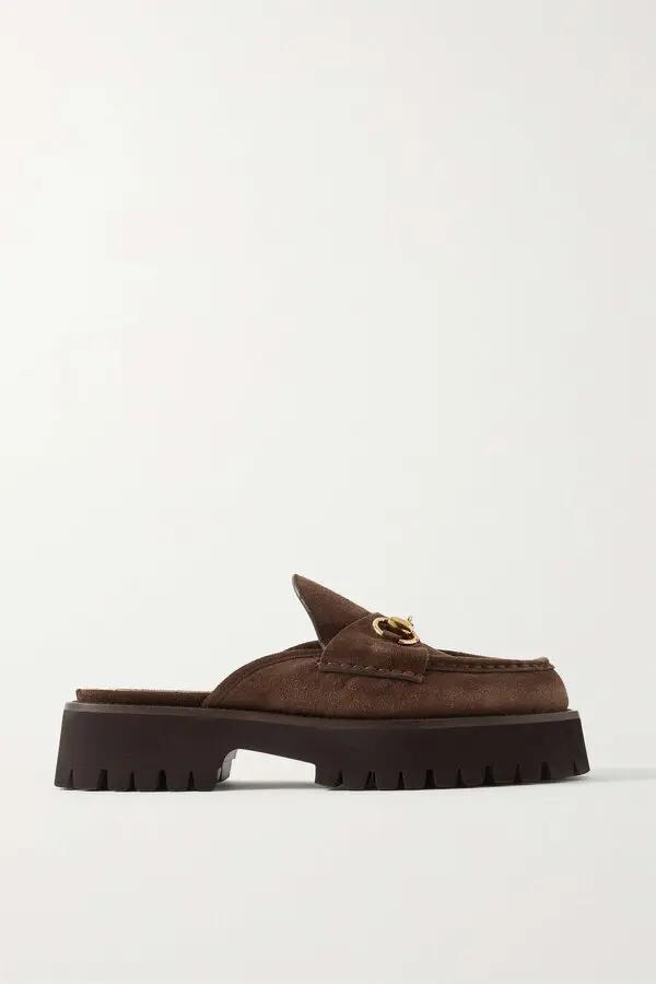 Gucci Sylke Horsebit-detailed Suede Mules