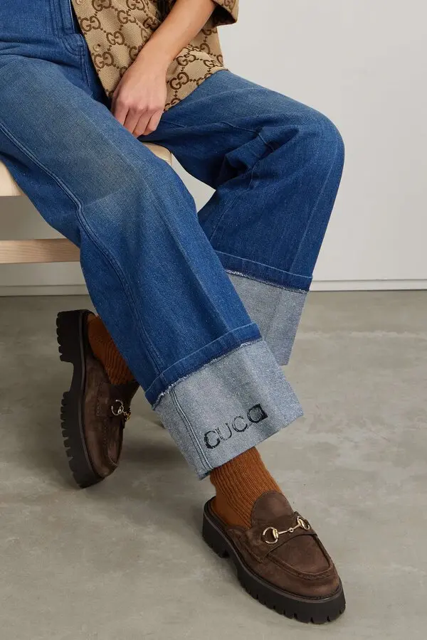 Gucci Sylke Horsebit-detailed Suede Mules