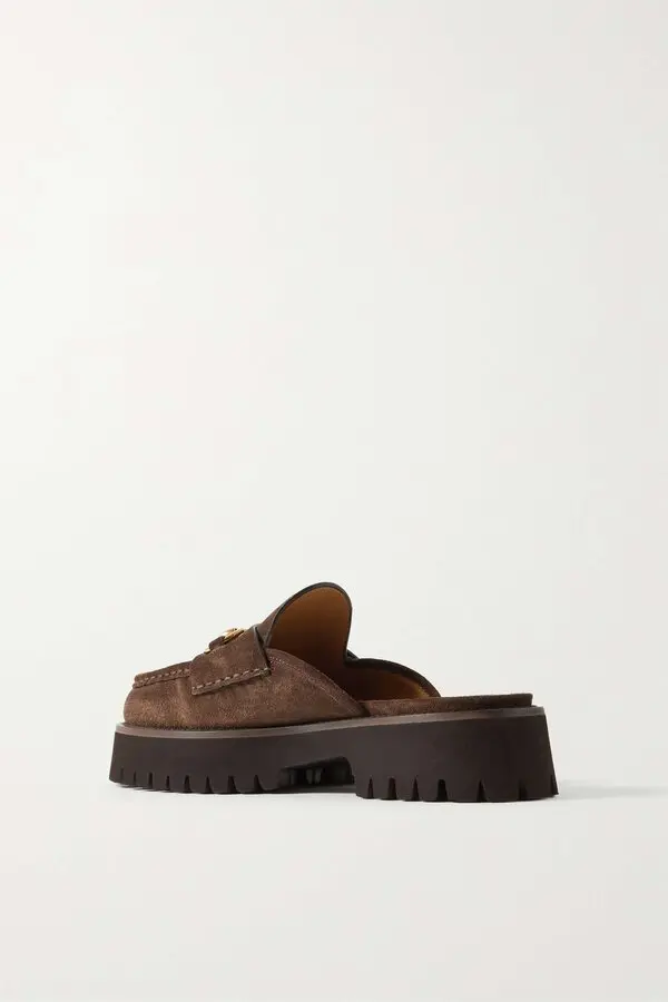 Gucci Sylke Horsebit-detailed Suede Mules
