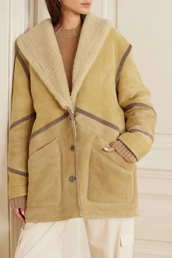 FORTELA Felicity Shearling Coat - Beige