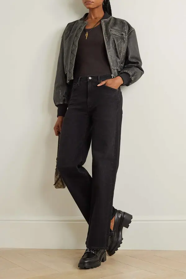AGOLDE Net Sustain Harper Mid-rise Straight-leg Organic Jeans