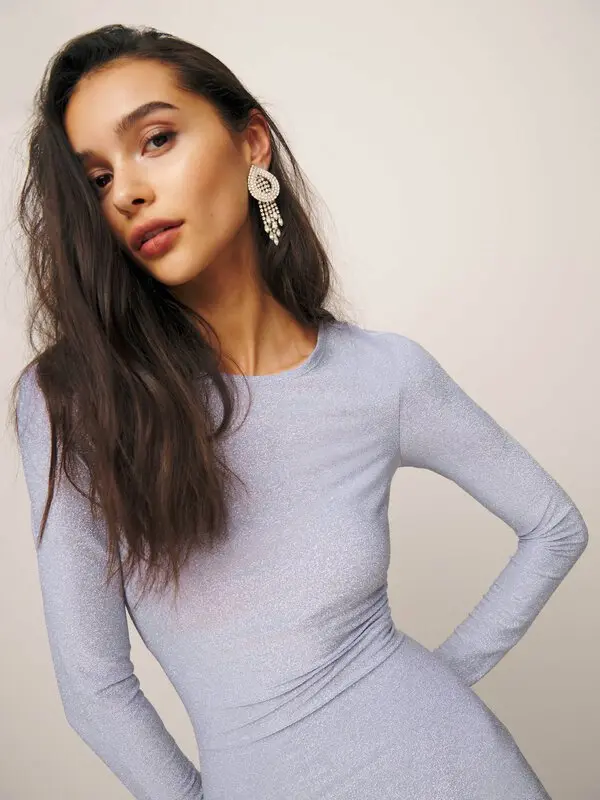 REFORMATION Esen Knit Dress - Purple