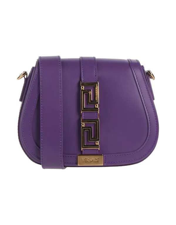 Versace Leather Cross-body Flap Bag - Purple