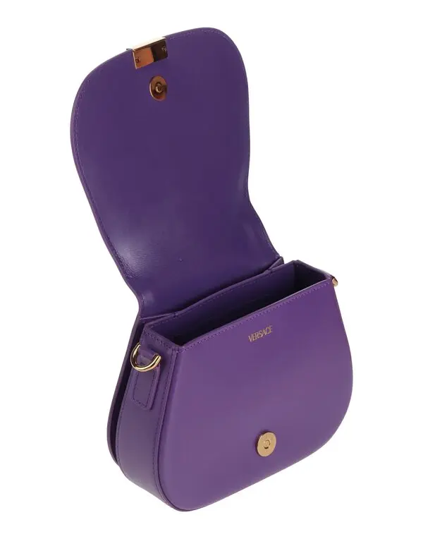 Versace Leather Cross-body Flap Bag - Purple