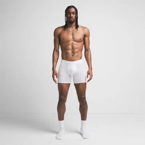 SKIMS 5" Boxer Brief | Red | | Stretch - Chalk