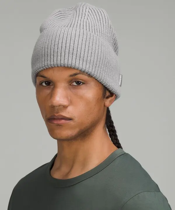 Lululemon Gray Ribbed wool merino Knit Beanie size L/XL NWT Lululemon Cold Pursuit Knit Beanie - Heathered Core Medium  main image 4