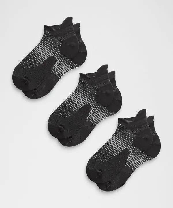 Lululemon Macropillow Tab Running Socks Medium Cushioning - Black/silver Drop