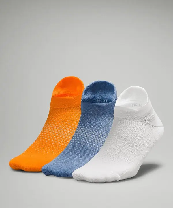 Lululemon Macropillow Tab Running Socks Medium Cushioning - White/oasis Blue/lit Orange