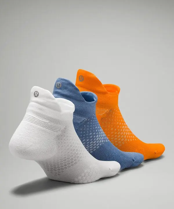 Lululemon Macropillow Tab Running Socks Medium Cushioning - White/oasis Blue/lit Orange