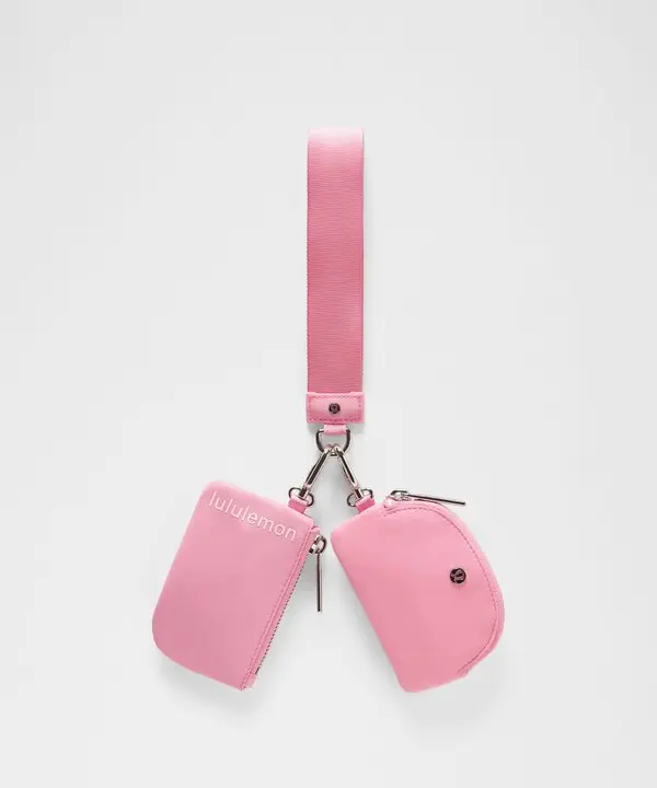 Lululemon Dual Pouch Wristlet - Candy Cloud/pink Pearl/silver