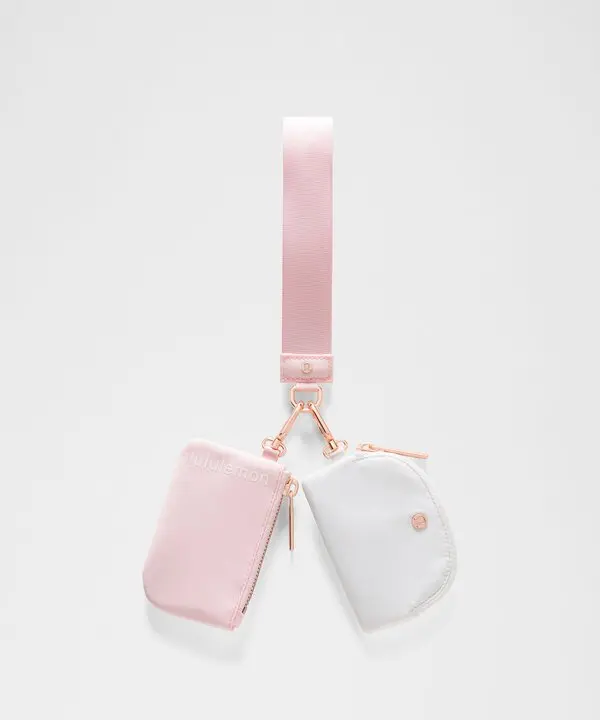 Lululemon Dual Pouch Wristlet - Pink Pearl/white/rose Gold