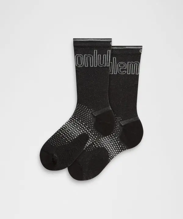 Lululemon Macropillow Crew Running Socks - Black/silver Drop