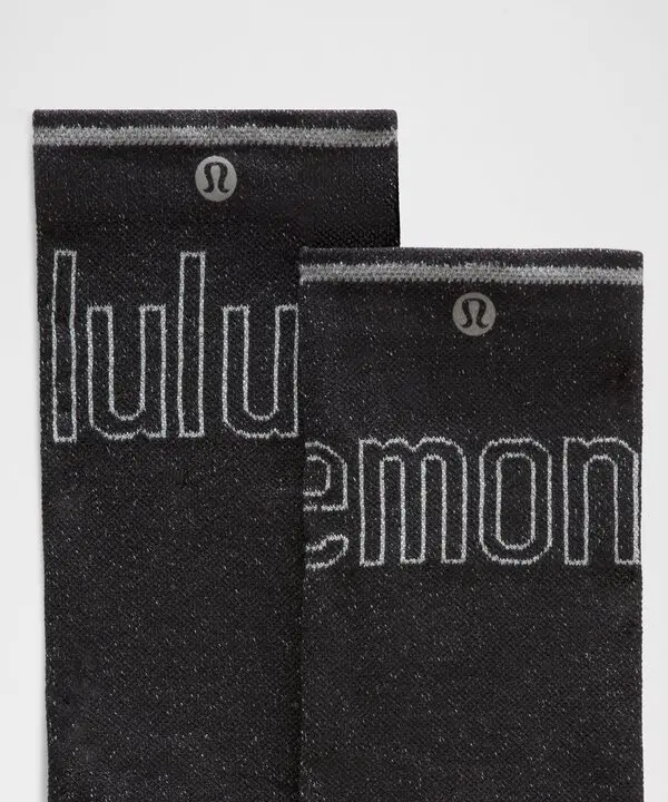 Lululemon Macropillow Crew Running Socks - Black/silver Drop